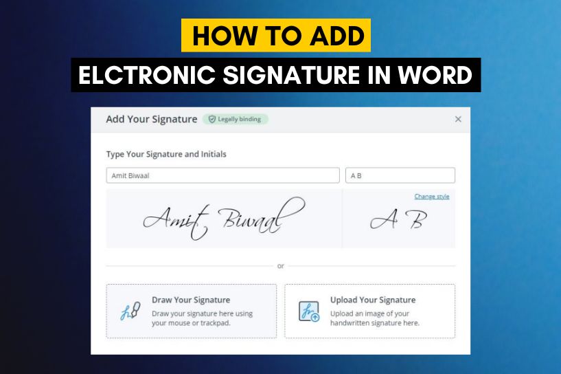 How To Add An Electronic Signature To Word Document 
